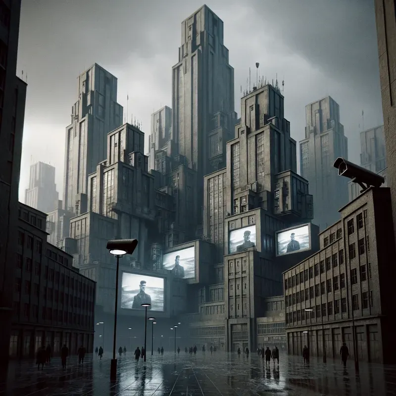 Dystopian Visions Orwell Meets Serlings DALL·E Prompt | PromptBase