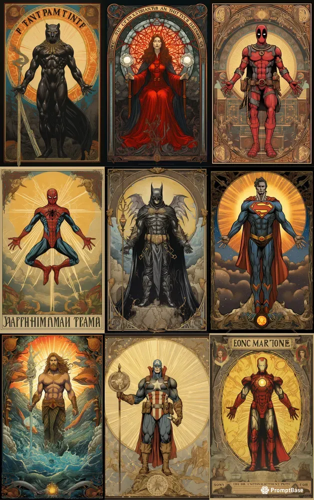 Iconic Characters In Tarot Cards Midjourney Prompt | PromptBase