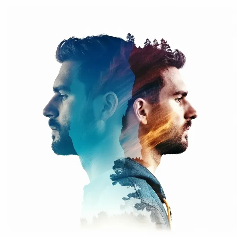 Double Exposure Nature Characters Midjourney Prompt | PromptBase