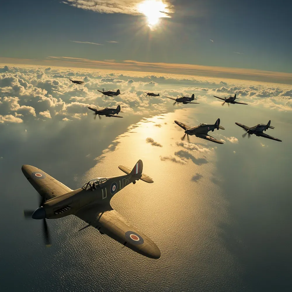 Epic Wwii Aerial Combat Scenes Midjourney Prompt | PromptBase