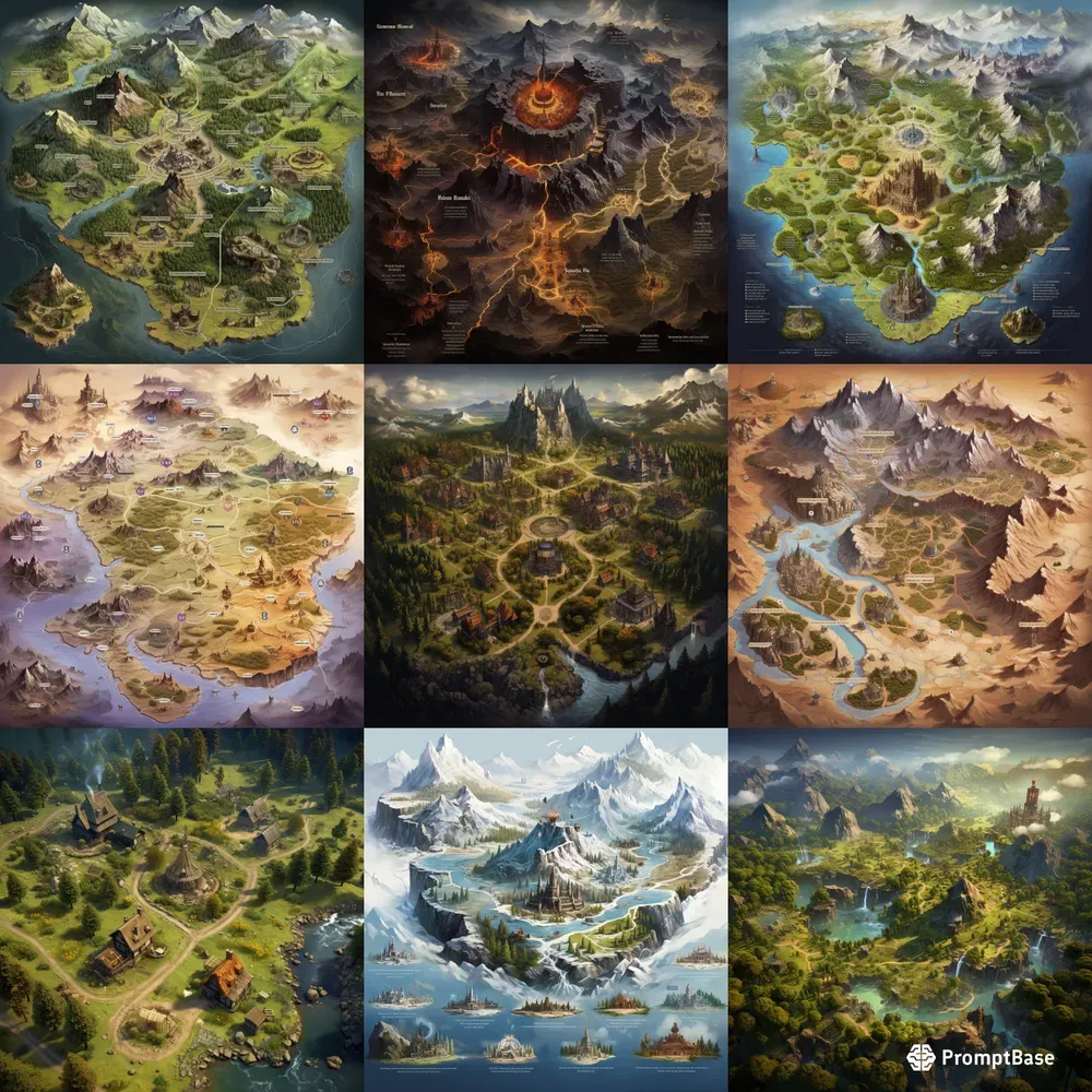 RPG Maps Locations Midjourney Prompt | PromptBase