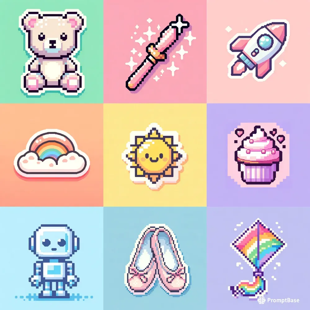Pastel Pixel Pals DALL·E Prompt | PromptBase