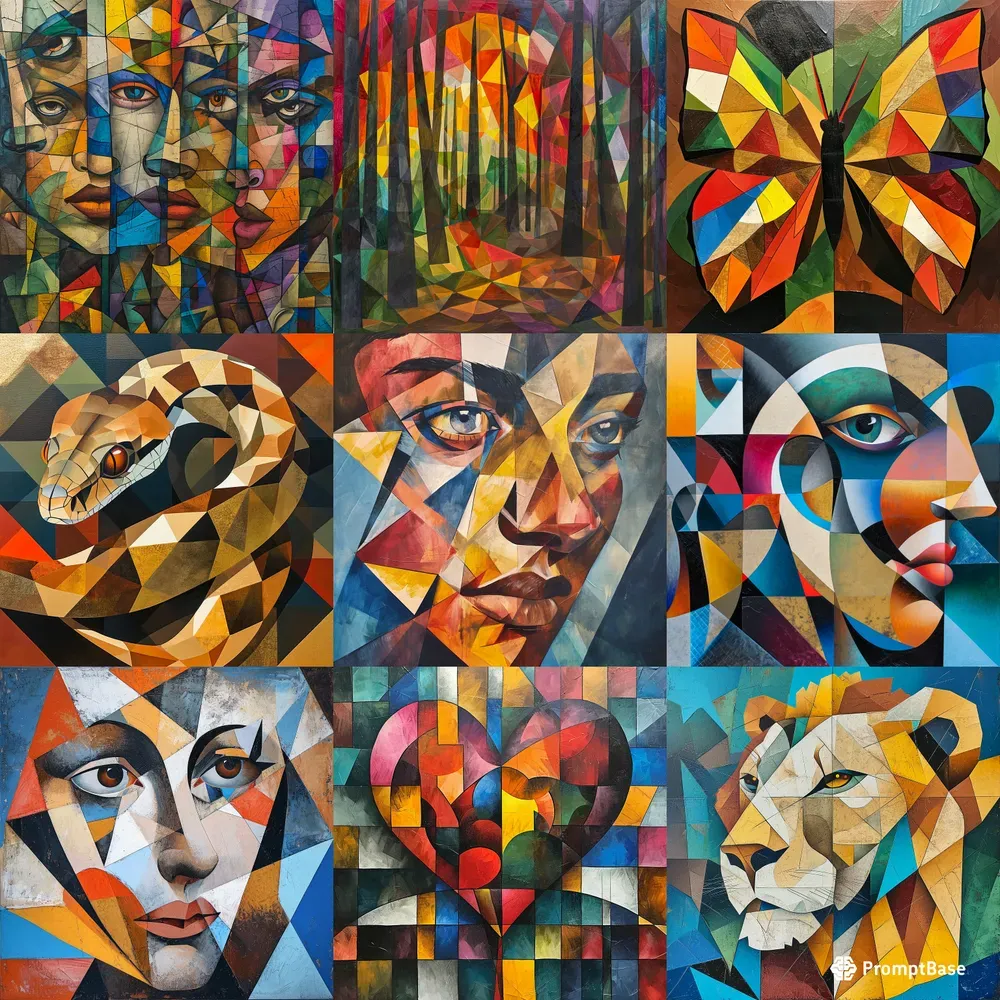 Geometric Cubism Art Midjourney Prompt | PromptBase