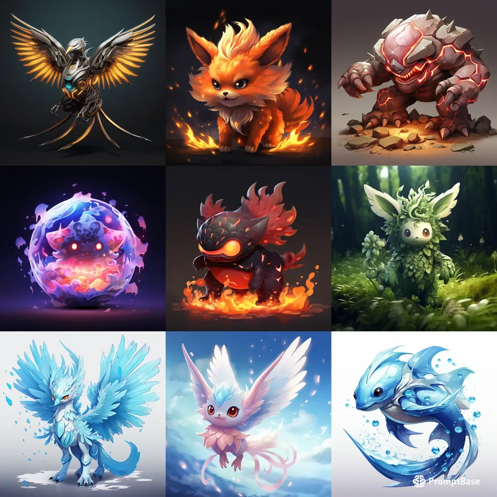 New Pokemon Design Illustrations Midjourney Prompt | PromptBase