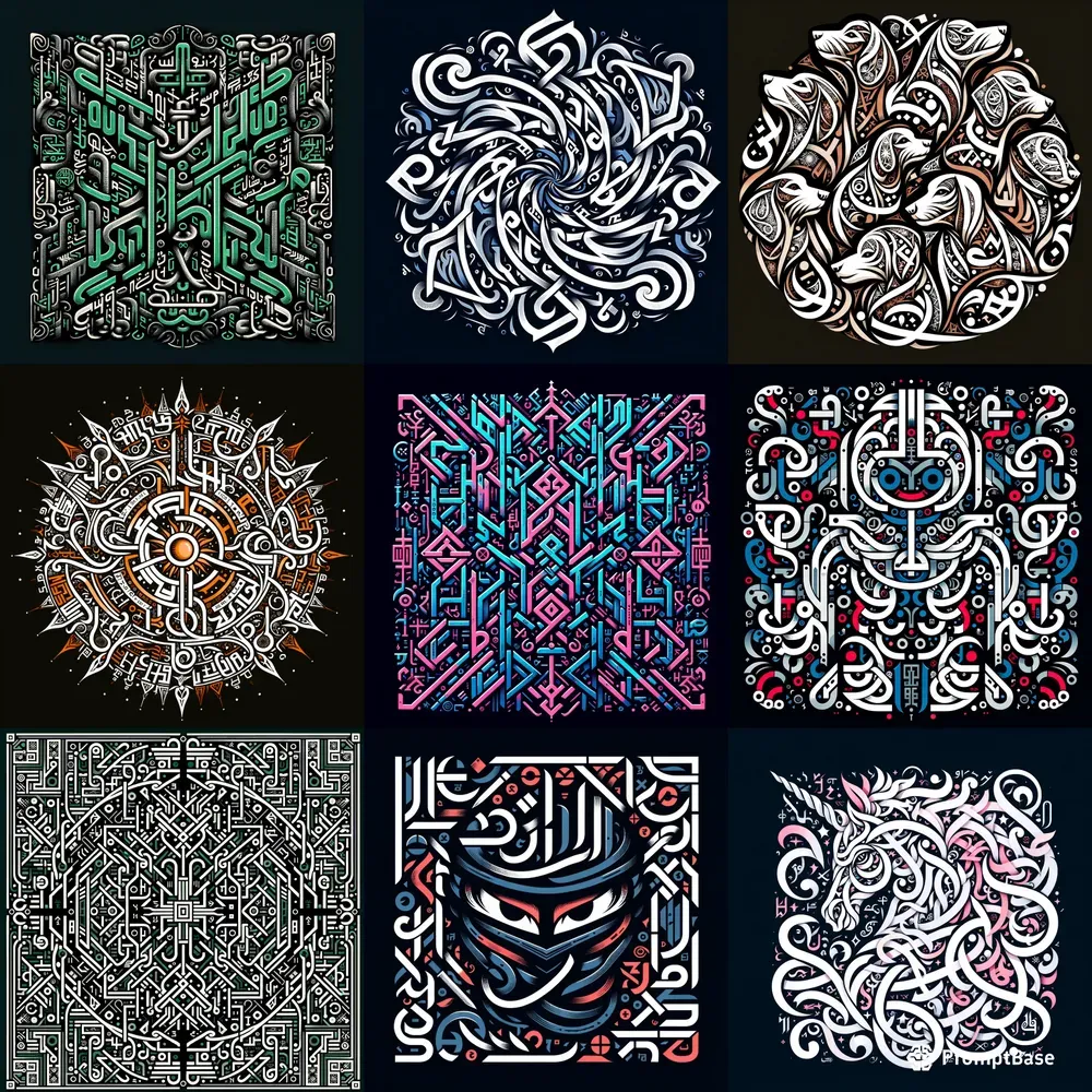 Themed Calligrams DALL·E Prompt | PromptBase