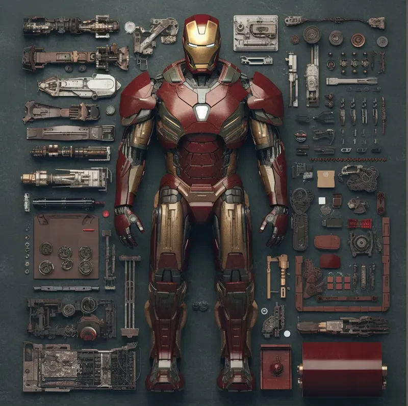 Character Armor Breakdown Blueprints Midjourney Prompt | PromptBase