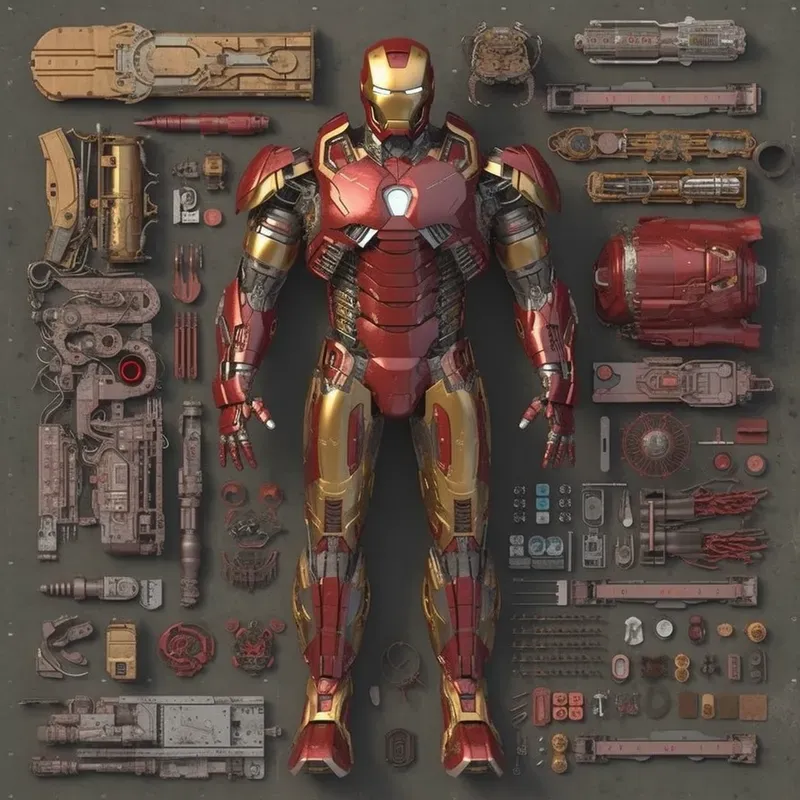 Character Armor Breakdown Blueprints Midjourney Prompt | PromptBase