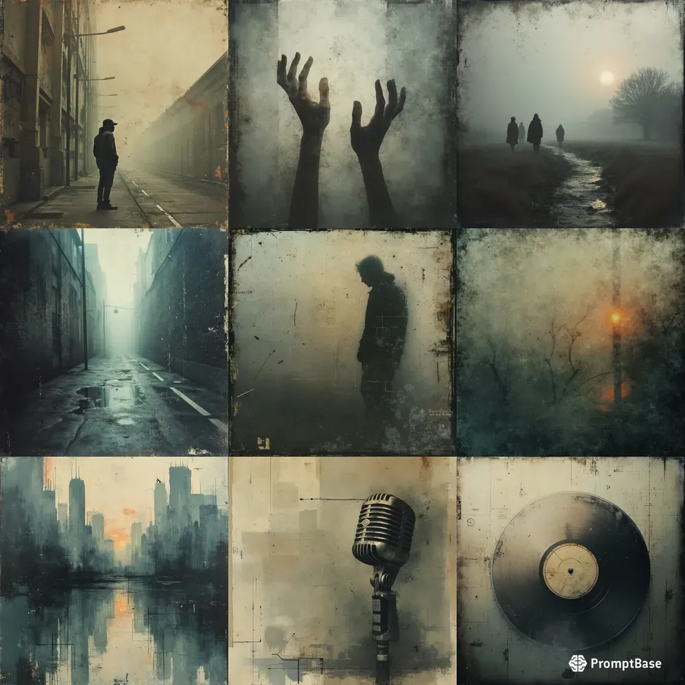 Grunge Album Layouts FLUX Prompt | PromptBase