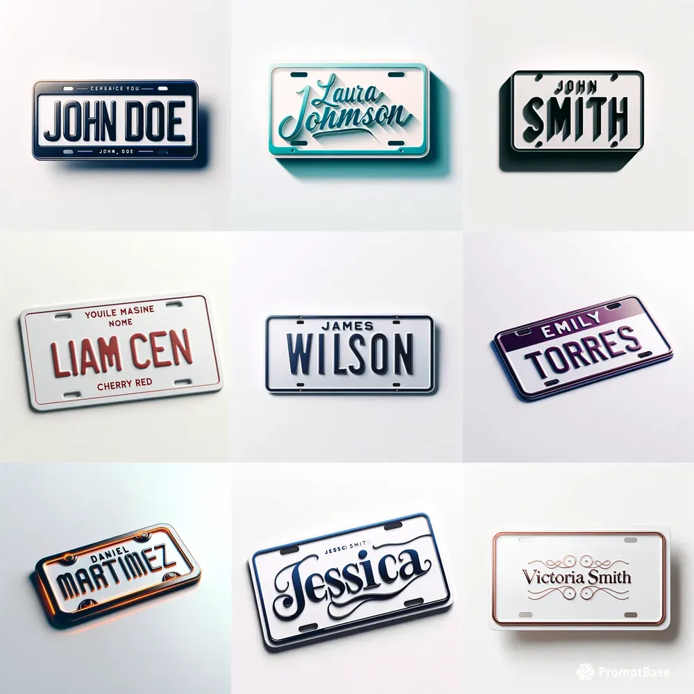 Craft Your Signature License Plates DALL·E Prompt | PromptBase