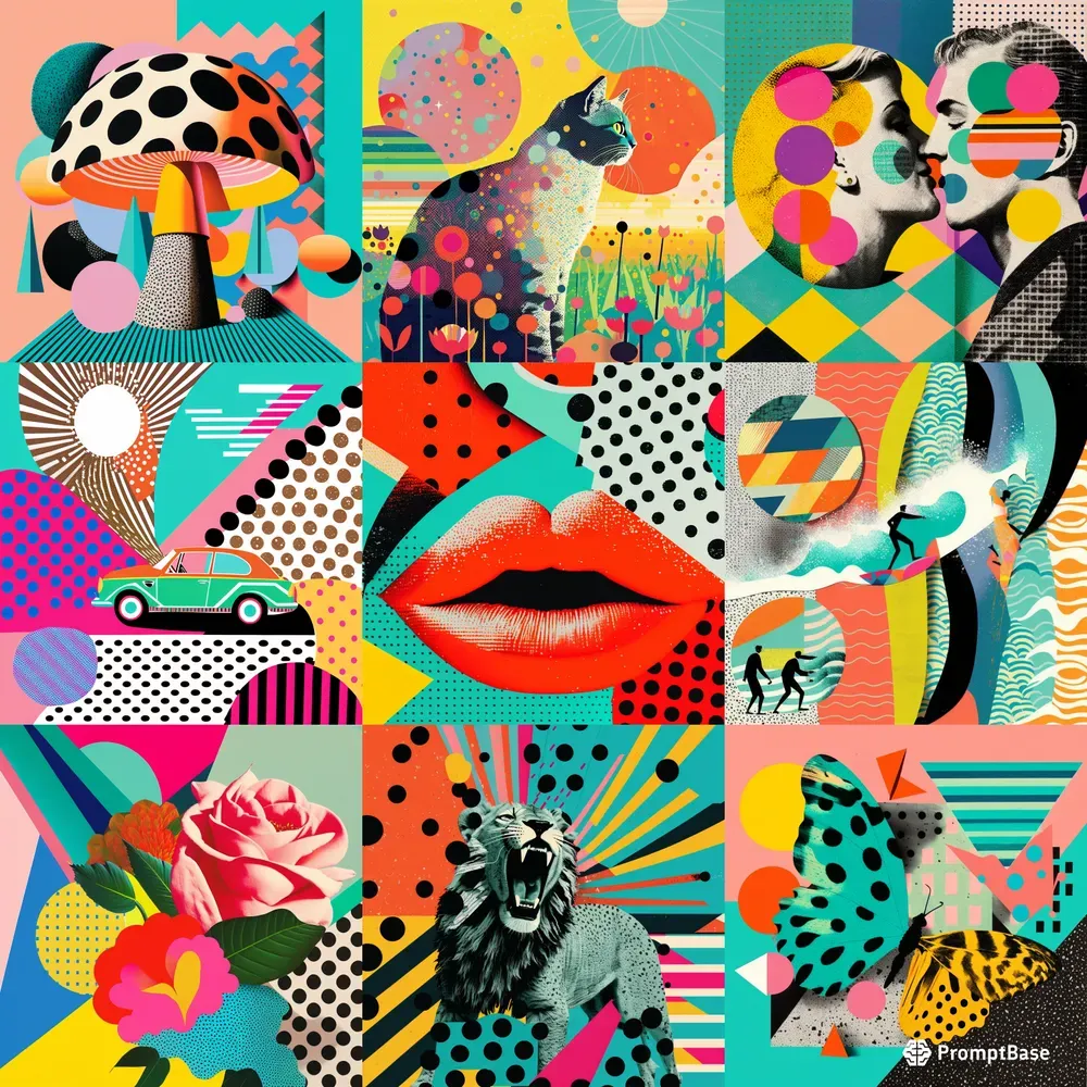 Analog Abstract Collages Midjourney Prompt | PromptBase