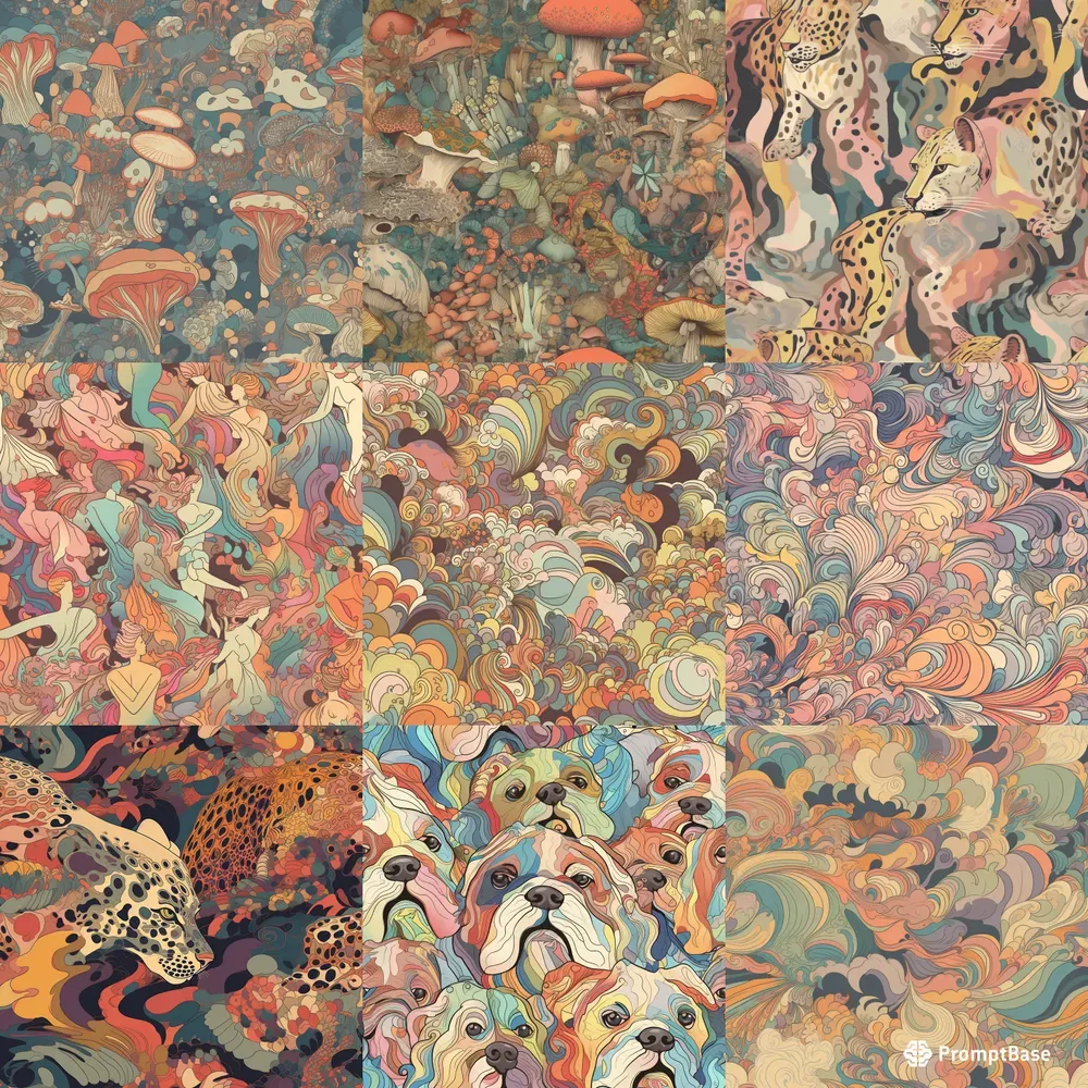 1970s Psychedelic Patterns Midjourney Prompt | PromptBase