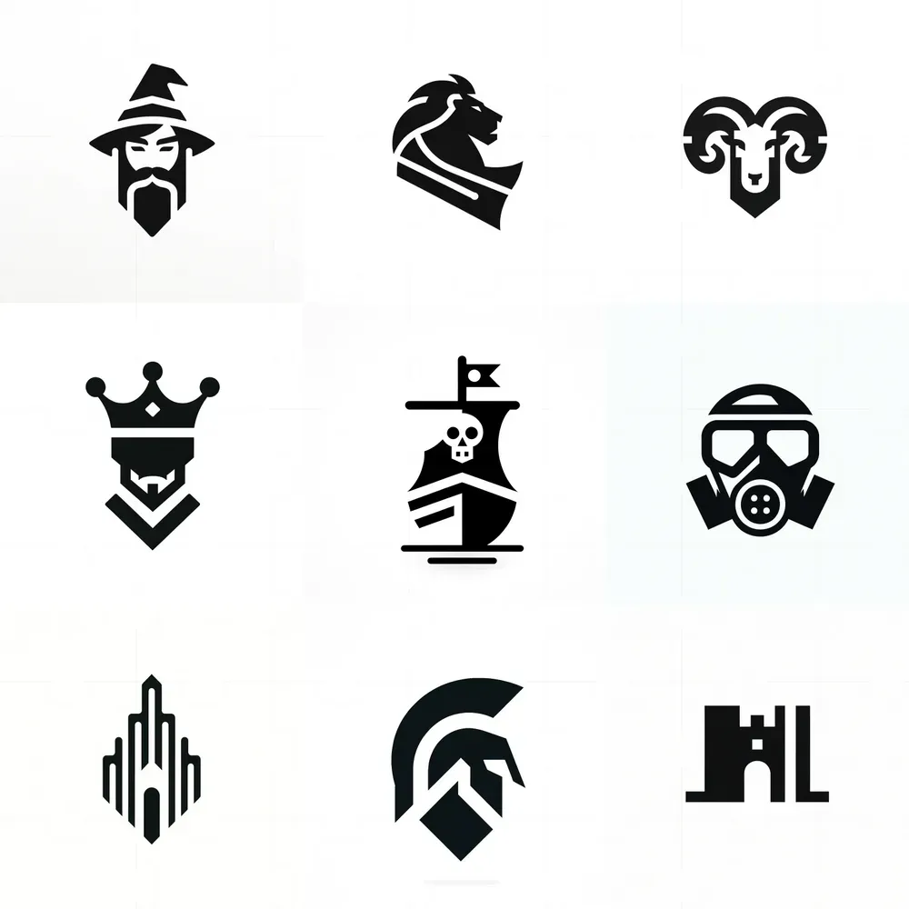 Monochromatic Geometric Logos DALL·E Prompt | PromptBase