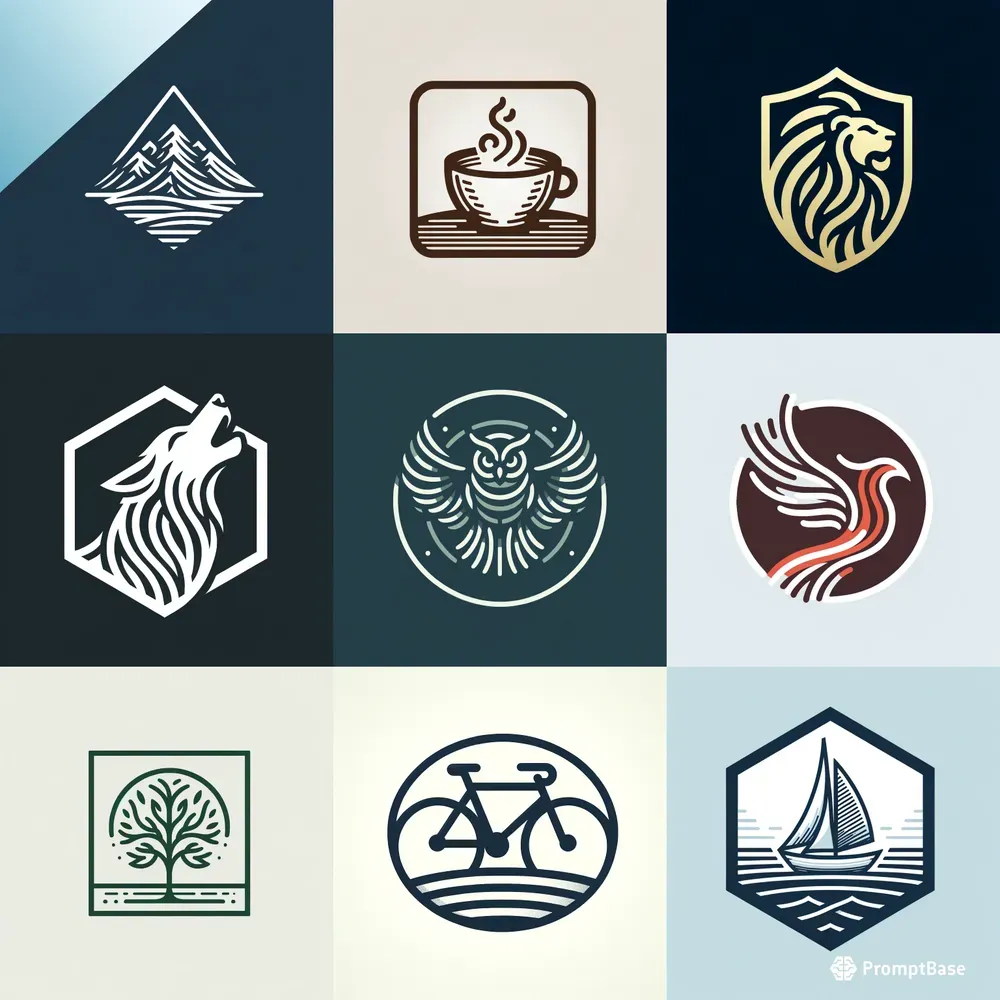 Minimalist Vector Line Logos And Brands DALL·E Prompt | PromptBase