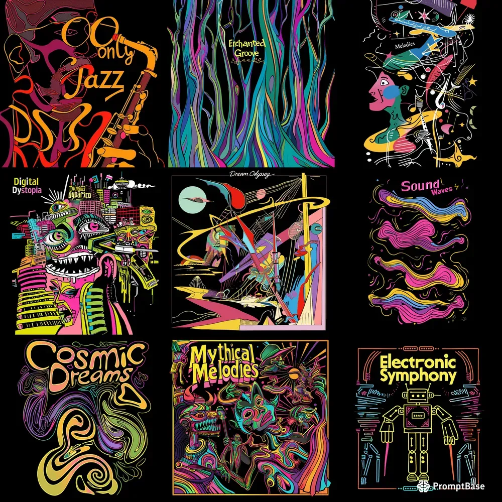 Creative Vibrant Posters With Your Text Midjourney Prompt | PromptBase