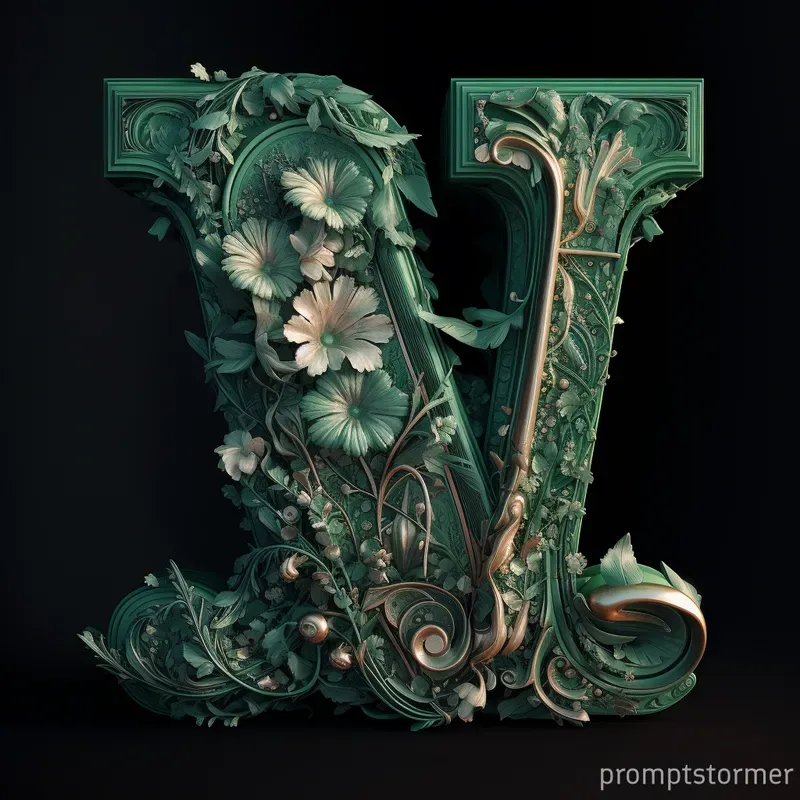 Beautiful Letter Design Midjourney Prompt | PromptBase