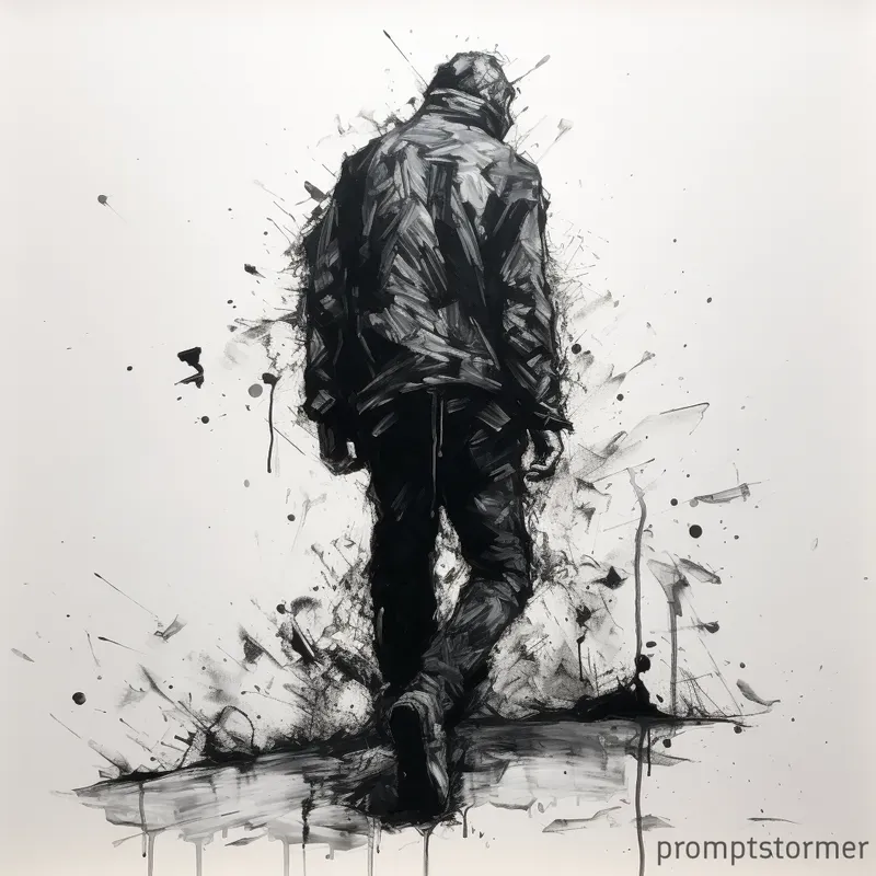 Black And White Ink Character Artworks Midjourney Prompt | PromptBase