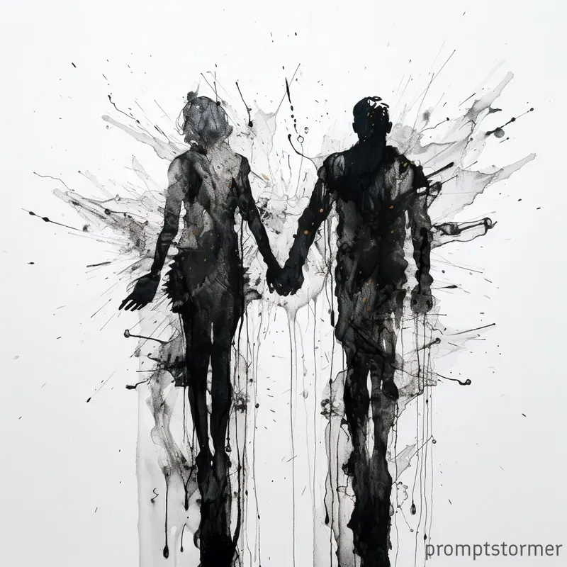 Black And White Ink Character Artworks Midjourney Prompt | PromptBase