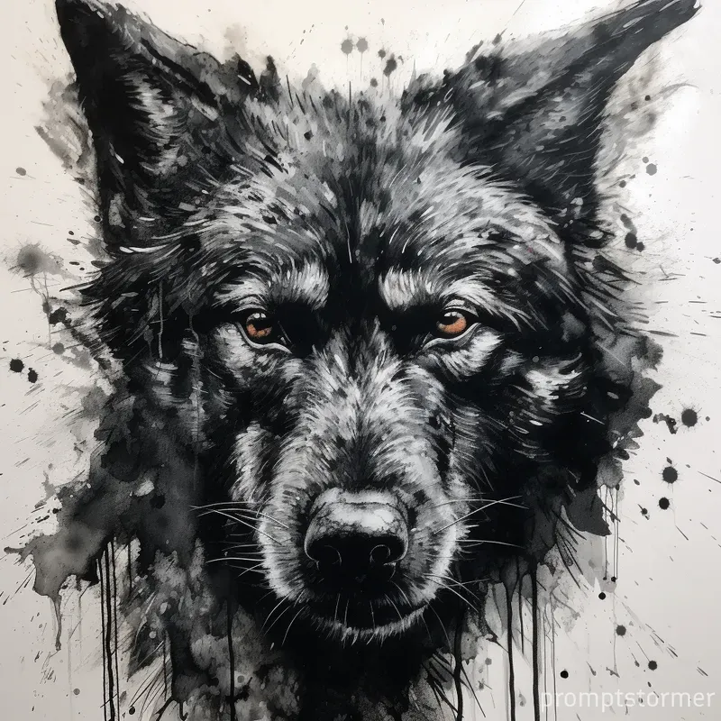 Black And White Ink Character Artworks Midjourney Prompt | PromptBase