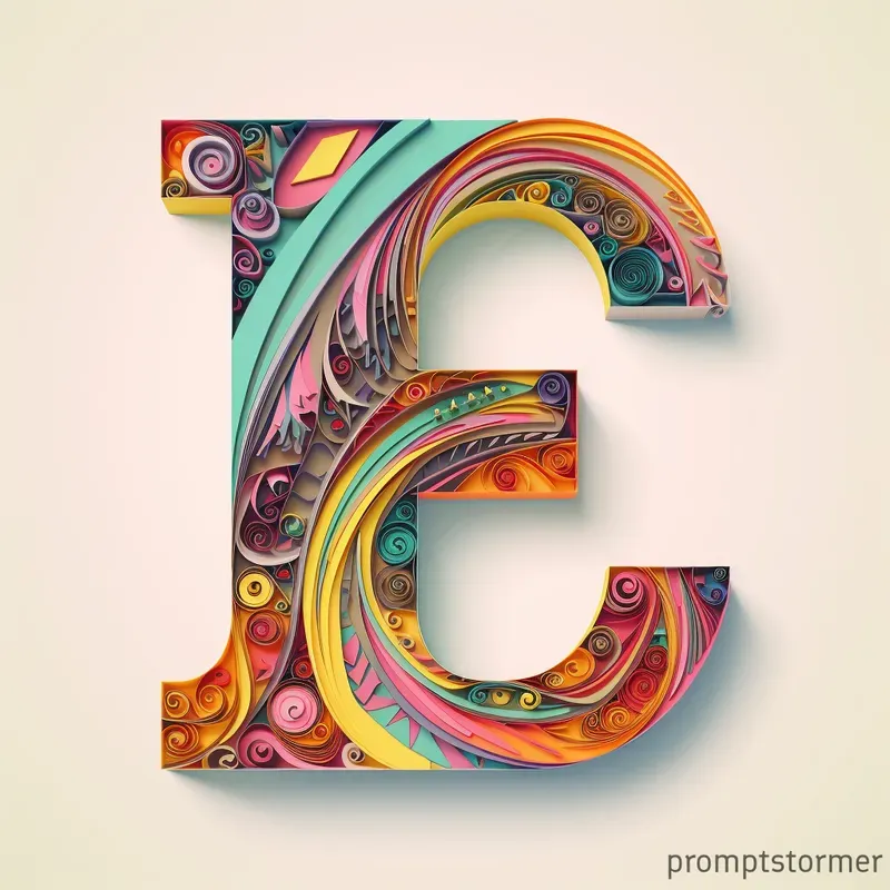 Colorful Folded Letter Designs Midjourney Prompt | PromptBase