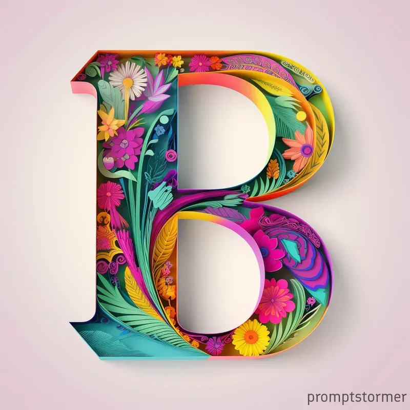 Colorful Folded Letter Designs Midjourney Prompt | PromptBase