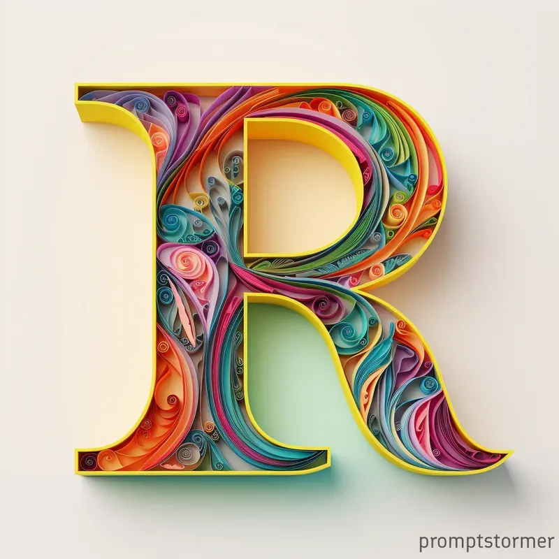 Colorful Folded Letter Designs Midjourney Prompt | PromptBase