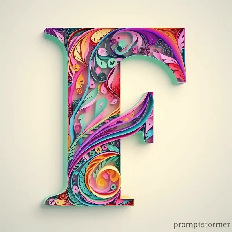 Colorful Folded Letter Designs Midjourney Prompt | PromptBase