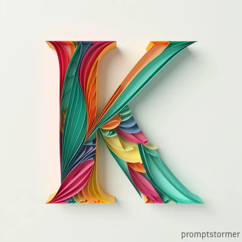 Colorful Folded Letter Designs Midjourney Prompt | PromptBase
