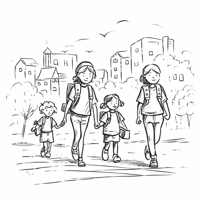 Line Drawings For Story Book Cover Pages Midjourney Prompt | PromptBase