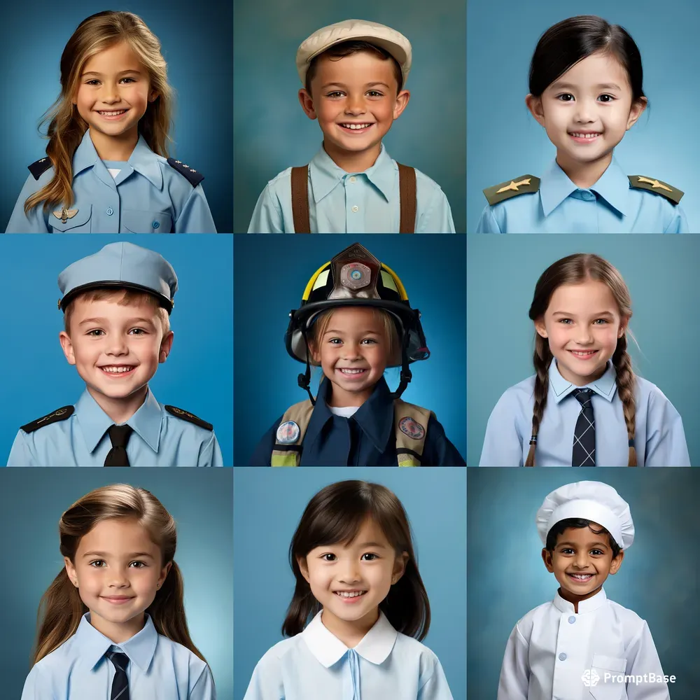 Portraits Kids Id Photos Midjourney Prompt | PromptBase