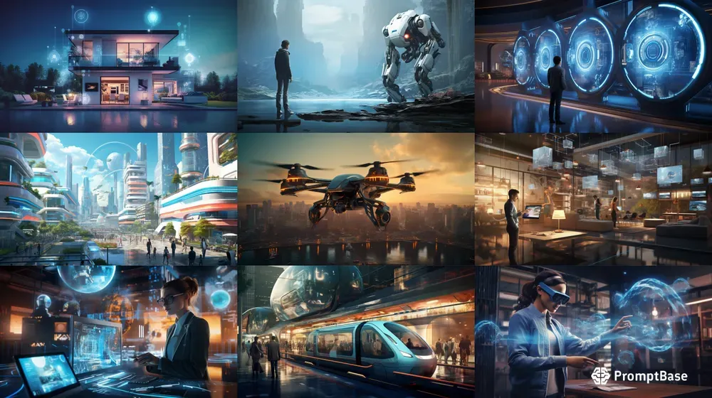 Illustrations Of Futuristic Scenarios Midjourney Prompt | PromptBase