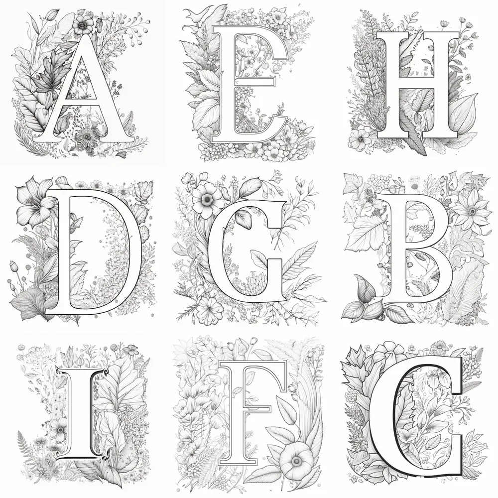 Letter Line Art For Books Midjourney Prompt | PromptBase