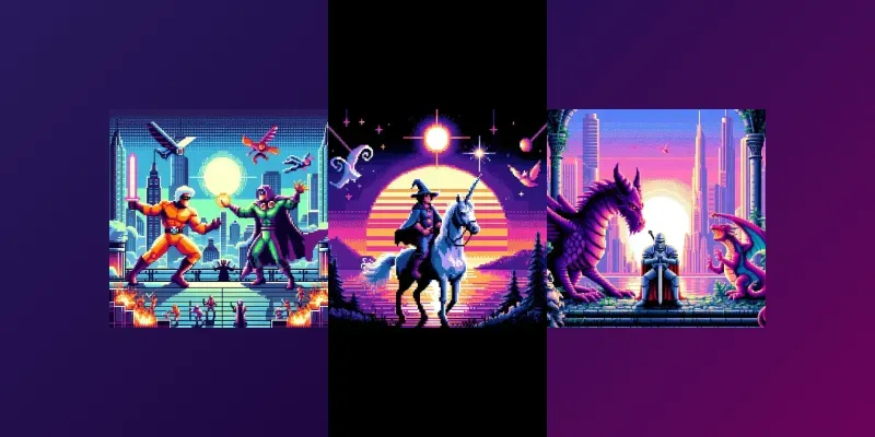 Retro Game Art With Foes DALL·E Prompt | PromptBase