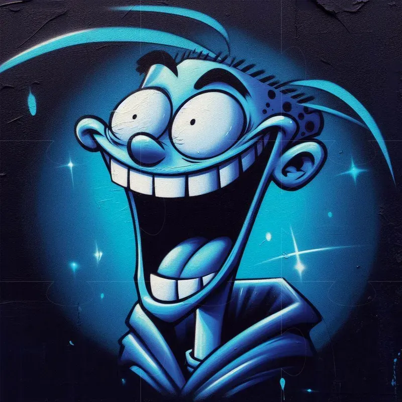 Animated Graffiti Dances Jumps Laughs DALL·E Prompt | PromptBase