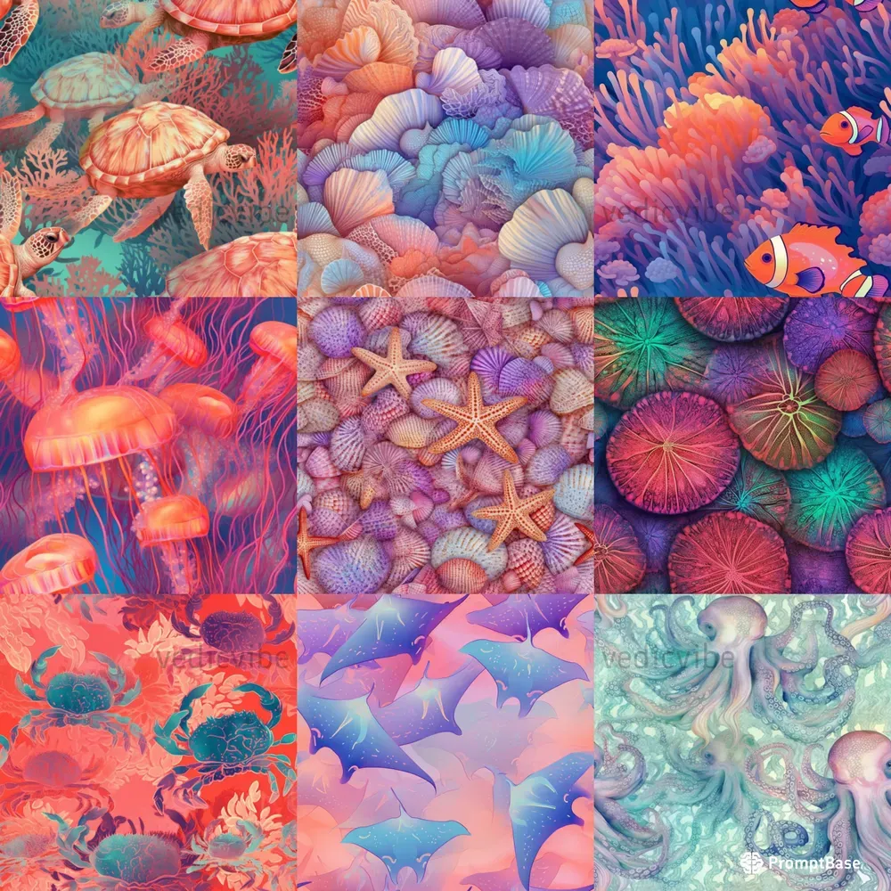 Radiant Marine Patterns Midjourney Prompt | PromptBase