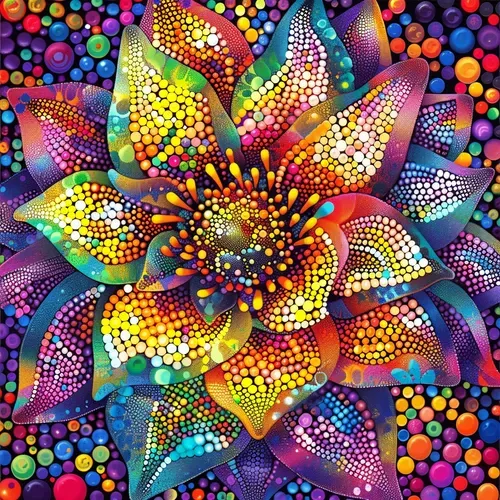 Dot Kaleidoscope Fusion Art Generator App | PromptBase