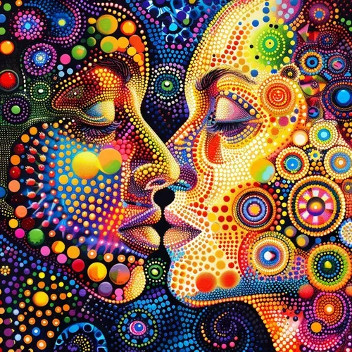 Dot Kaleidoscope Fusion Art Generator App | PromptBase