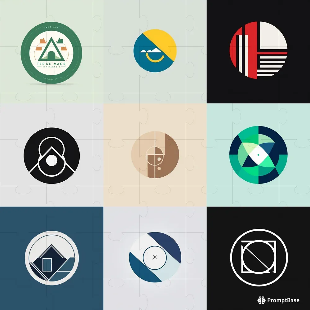 Minimalist Geometric Logos Midjourney Prompt | PromptBase
