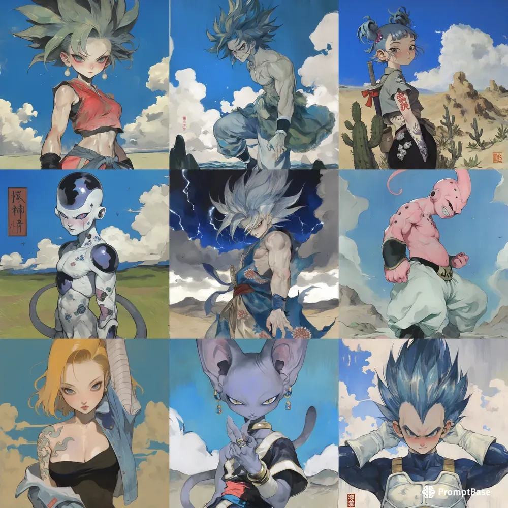 Dragon Ball Character Designs Midjourney Prompt | PromptBase