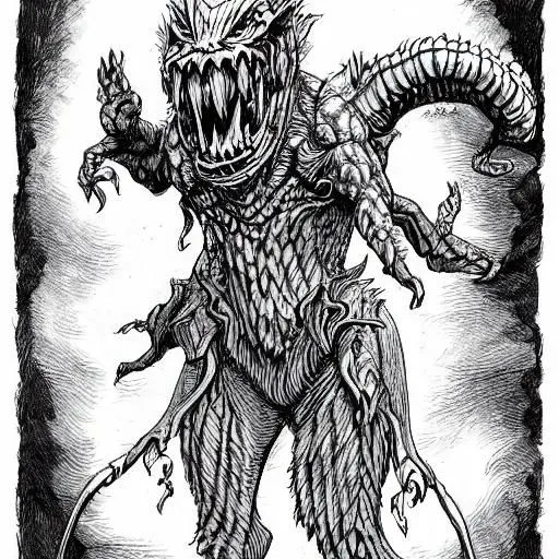 Pen and Ink Monsters Prompt | PromptBase