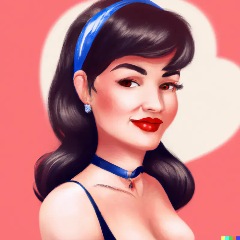 Cartoon Woman Pin Up Art Dall·e Prompt Promptbase