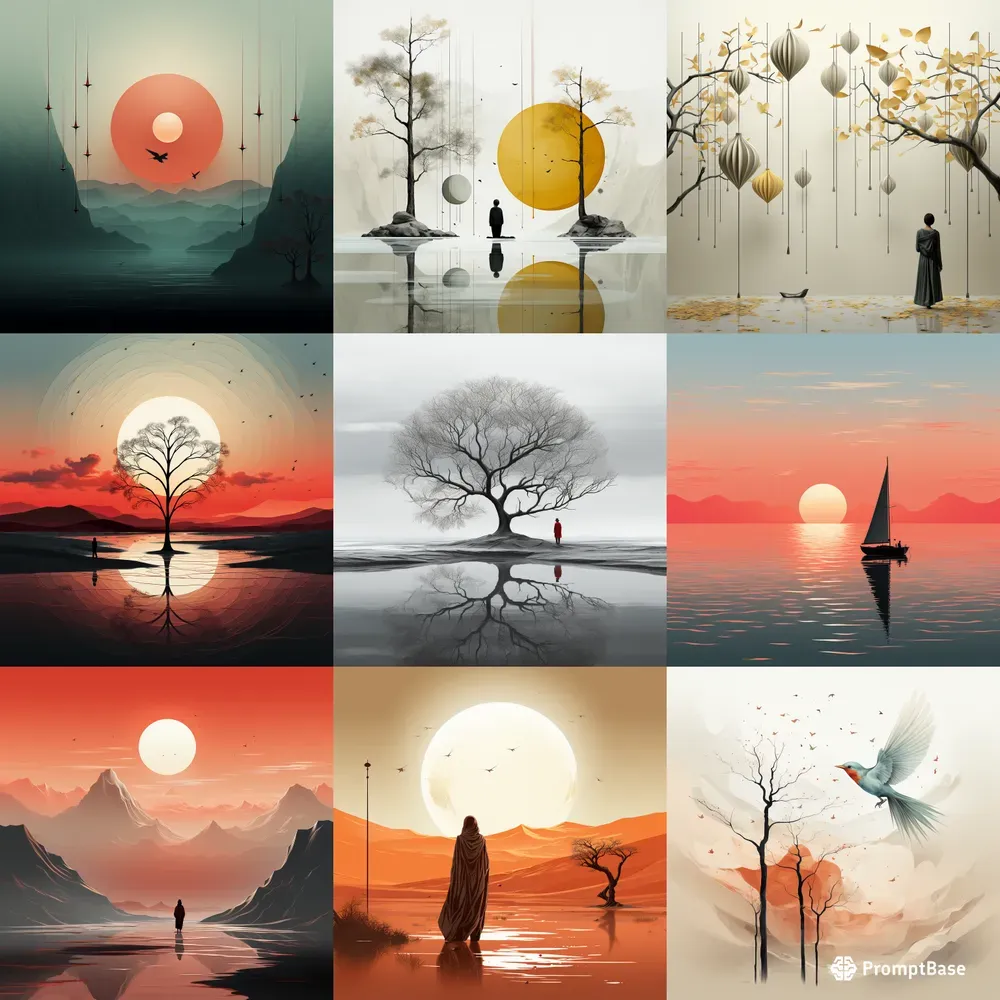 Minimal Symbolic Artworks Midjourney Prompt | PromptBase