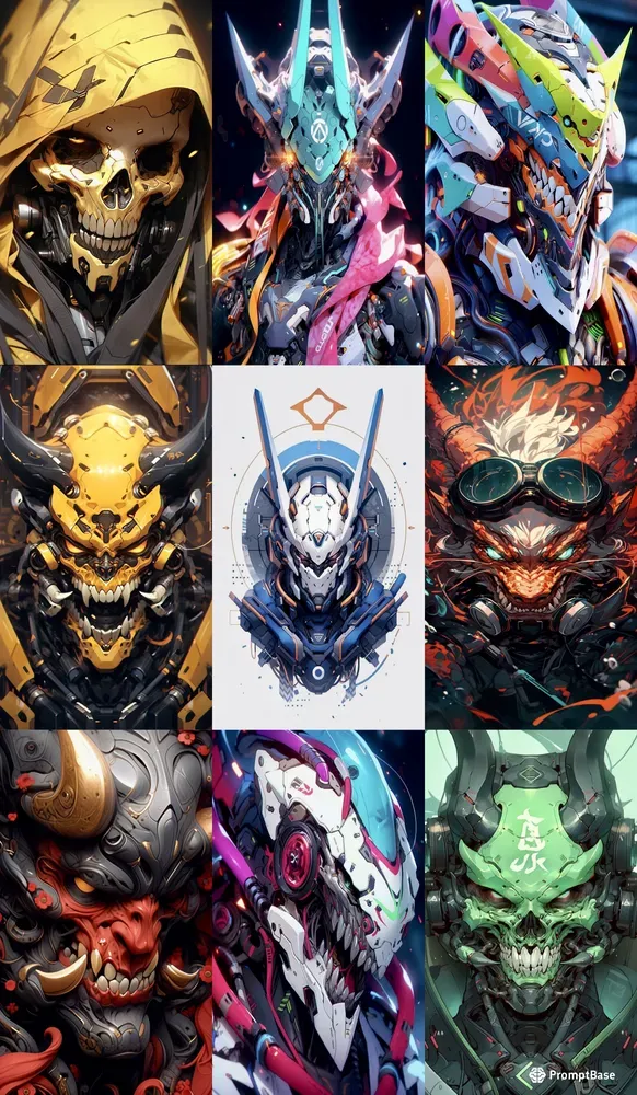 Anime Mech Warrior Portraits Midjourney Prompt | PromptBase