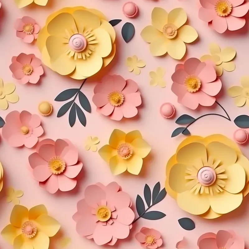 Floral Papercut Seamless Pattern Midjourney Prompt | PromptBase