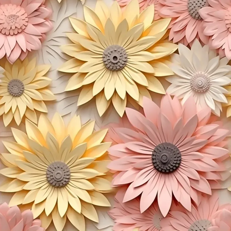 Floral Papercut Seamless Pattern Midjourney Prompt | PromptBase