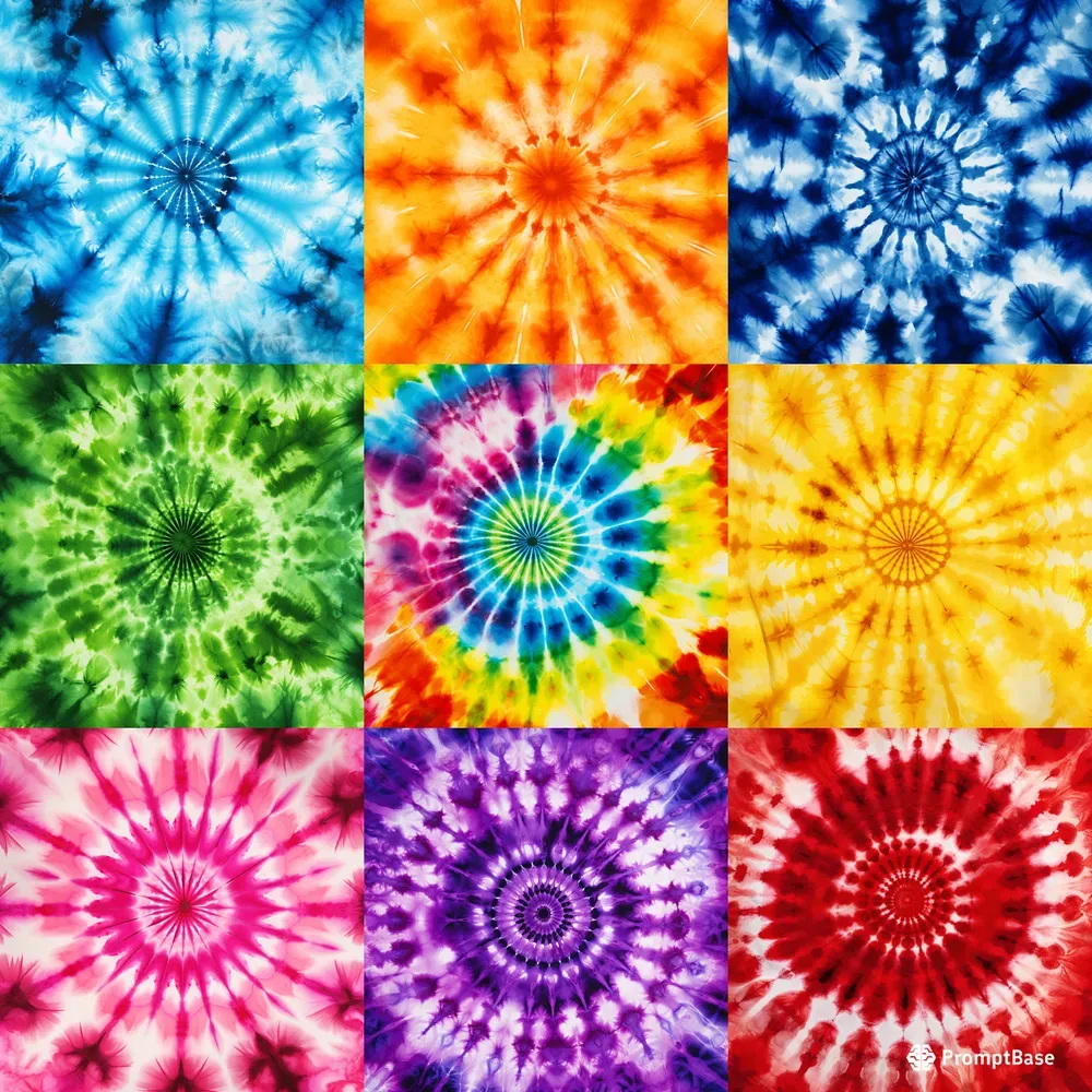 Tie Dye Patterns Hippie Retro Backgrounds Midjourney Prompt | PromptBase