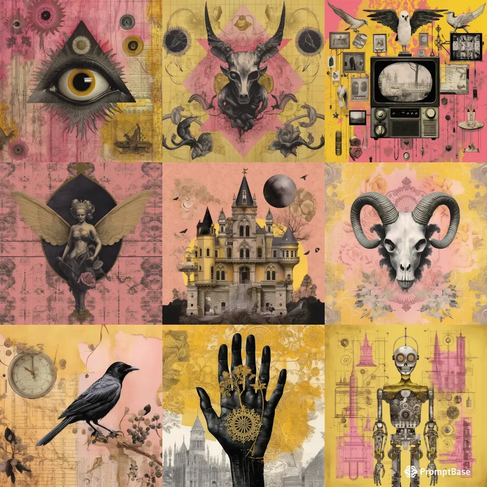Gothic Weird Collages Midjourney Prompt | PromptBase