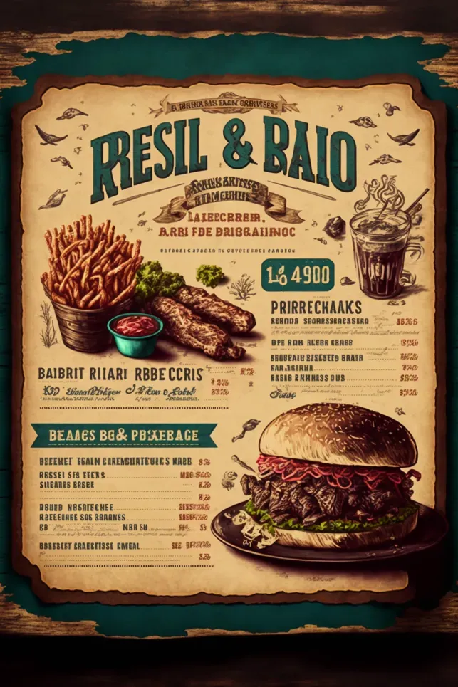 Restaurant Menus Midjourney Prompt | PromptBase