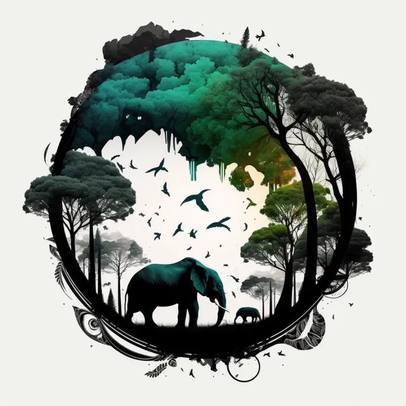 Circular Wildlife Logos Midjourney Prompt | PromptBase