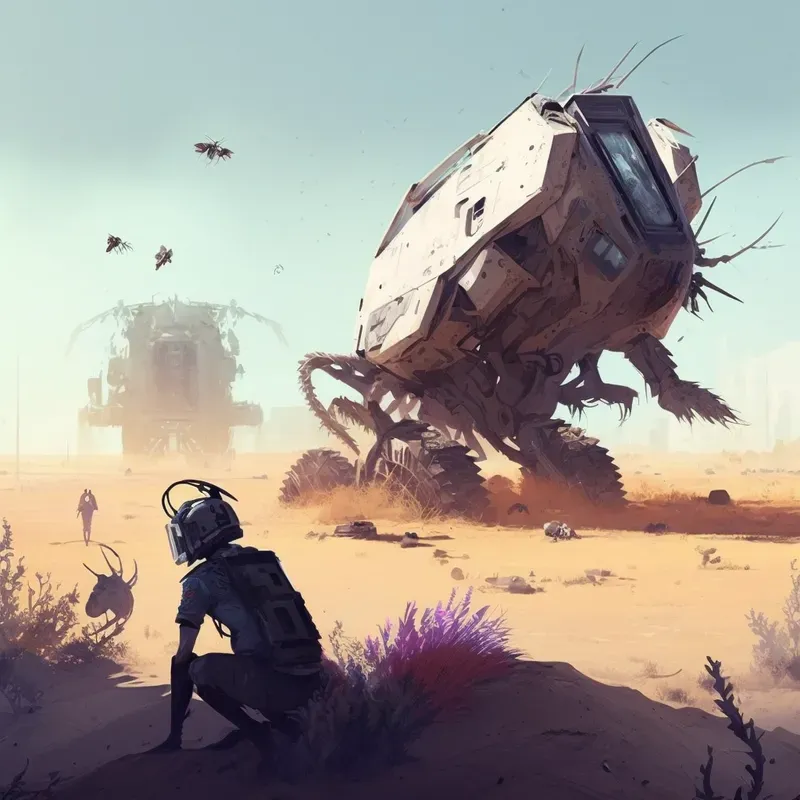 Animated Post-apocalyptic Sci-fi Midjourney Prompt | PromptBase