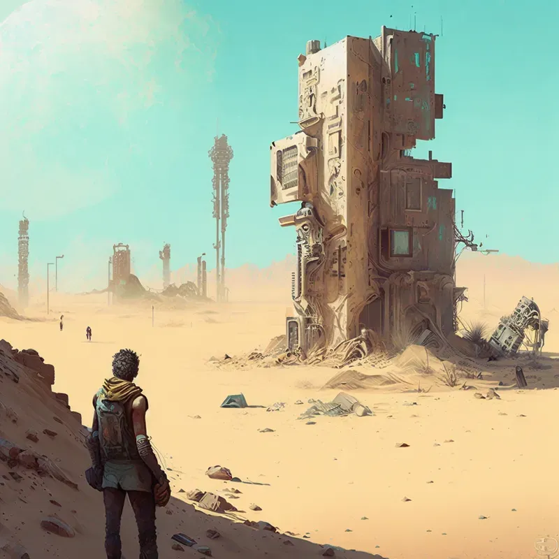 Animated Post-apocalyptic Sci-fi Midjourney Prompt | PromptBase